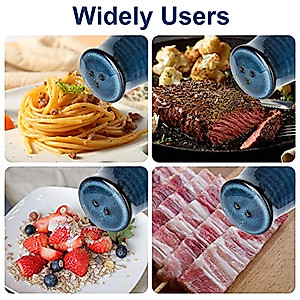 Hasense Ceramic Mixing Bowls Set, 20+40+65+84 Oz - 4PCS and Porcelain Salt and Pepper Shakers - 2PCS, Navy Blue