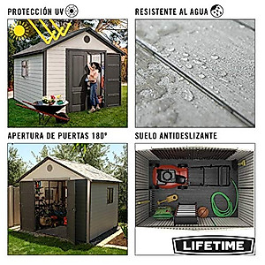 Lifetime 6433 Outdoor Storage Shed with Windows, 11 by 11 Feet