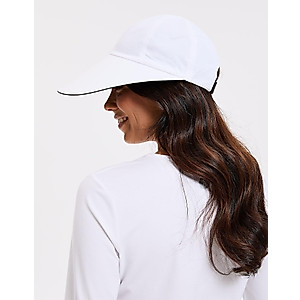 Solbari Reversible Ultra Wide Brim Cap UPF50+ Packable UV Sun Protection Hat with Full Coverage Brim, Black/White