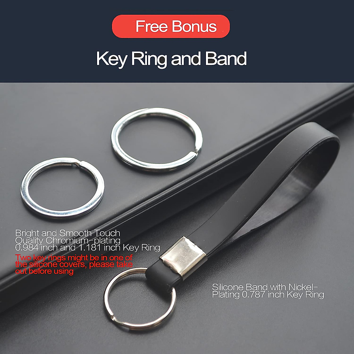 INFIPAR 2pcs Compatible with Hyundai Elantra Accent Elantra GT Kona Santa Cruz Santa Fe Sonata Tucson Veloster Key Fob Cover Case Key Chain Protector Holder