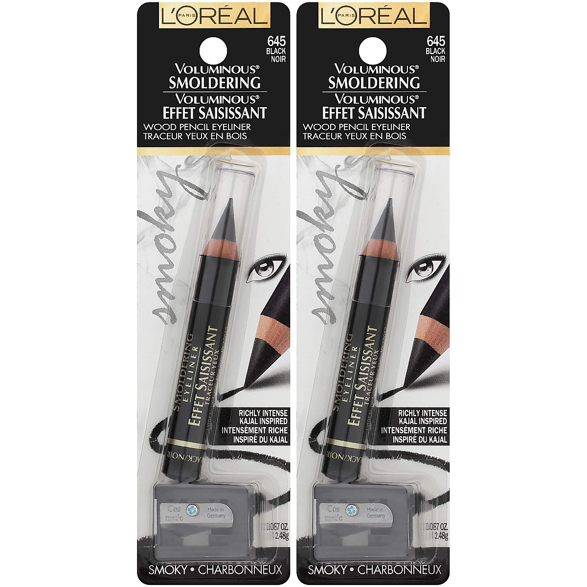 L’Oréal Paris Voluminous Smoldering Eyeliner, Black, 0.056 Oz, 2 Count