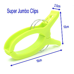 Z ZICOME Set of 6 Super Jumbo Plastic Clips for Keeping Towels Sheets Quilts Clothes from Blowing Away