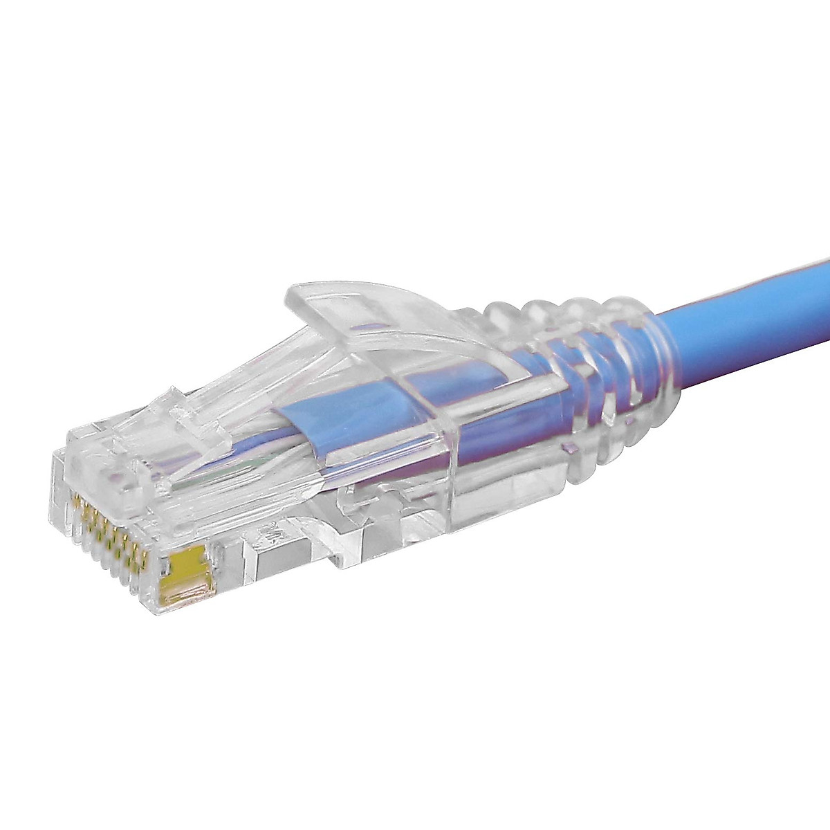 GELRHONR 100 Pcs RJ45 CAT6 Strain Relief Boots Connector for Standard CAT6 CAT6A Ethernet Cable LAN Cable Connector Boot Cover for Various Diameter LAN Cable-Clear