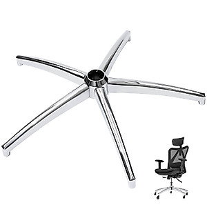Duramont Office Chair Base Replacement - Heavy Duty Base To Replace Any Chair Bottom - Strong Aluminum Metal Legs Help Your Desk Chair Last a Lifetime - Universal Standard Size 28" Inch