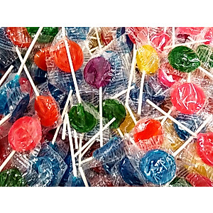 Assorted Fruit Beauty Pops - 2 lbs of Fresh Cherry Strawberry Lemon Lime Orange Grape Berry Root Beer Lollipops