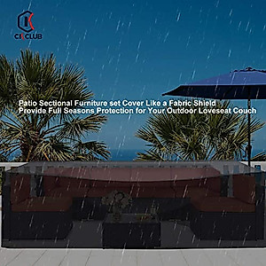 Patio Furniture Sectional Set Covers Large Waterproof Outdoor Furniture Set Covers Loveseat Set Covers Rectangle Heavy Duty 90" L x 64" W Black