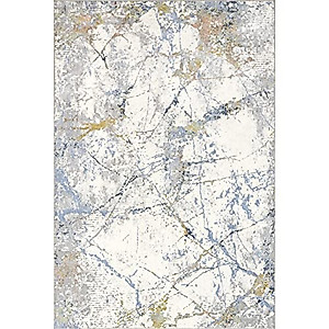 nuLOOM Luca Abstract Splatter Machine Washable Area Rug, 7' 10" x 10', Beige