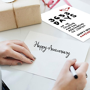 mmuue Funny 10 Year Anniversary Cards Gifts for Him Her, Romantic 10th Anniversary Card for Girlfriend Boyfriend, Lovely 10th Wedding Anniversary Card for Husband Wife, Tenth Anniversary Card