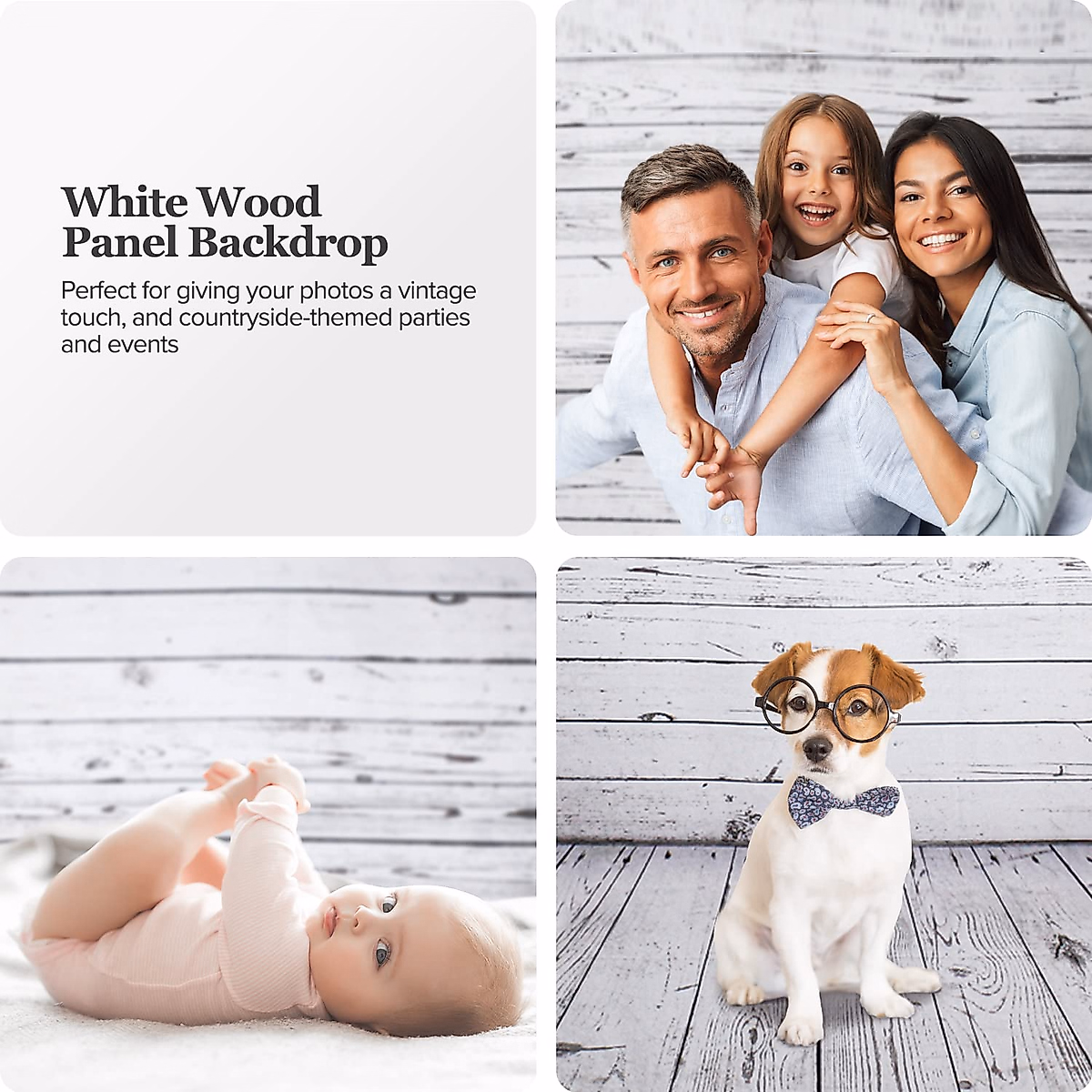 Julius Studio White Wood Backdrop with LED 1600W 5600K Umbrella Lighting Kit, 10 x 10 ft. Backdrop Stand Frame with Length Adjustable, White & Black Umbrella Reflector JSAG355