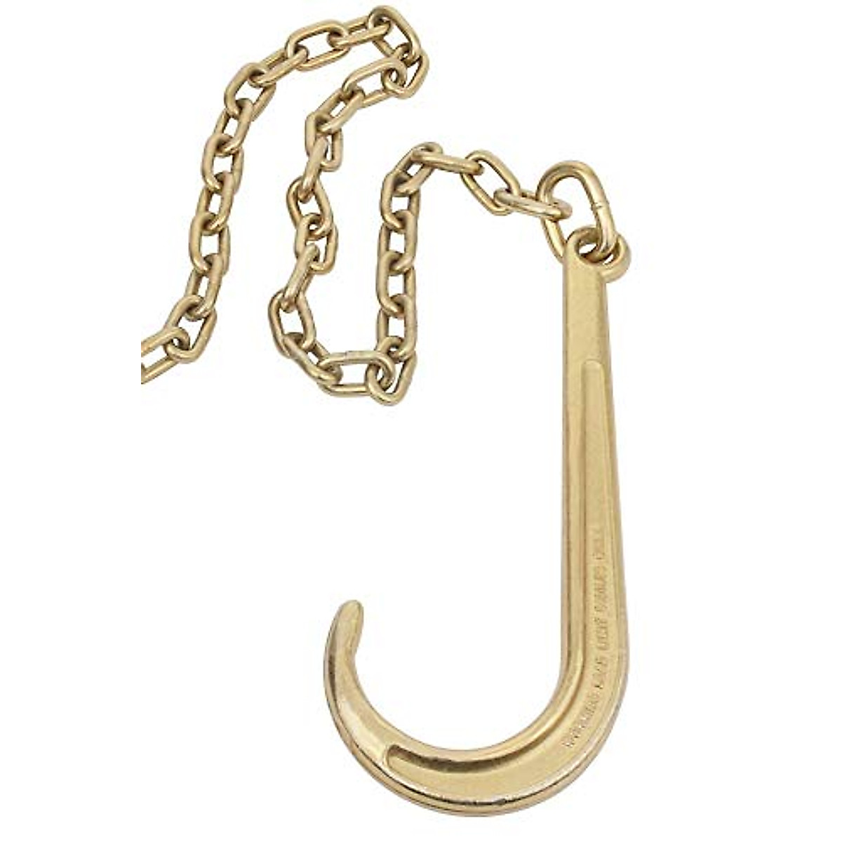 Mytee Products 5/16" x 6' Long Shank J Hook Tow Chain with RTJ Cluster & Grab Hook, 4700 lbs WLL - Heavy Duty Grade 70 Transport Tow Chain J Hook