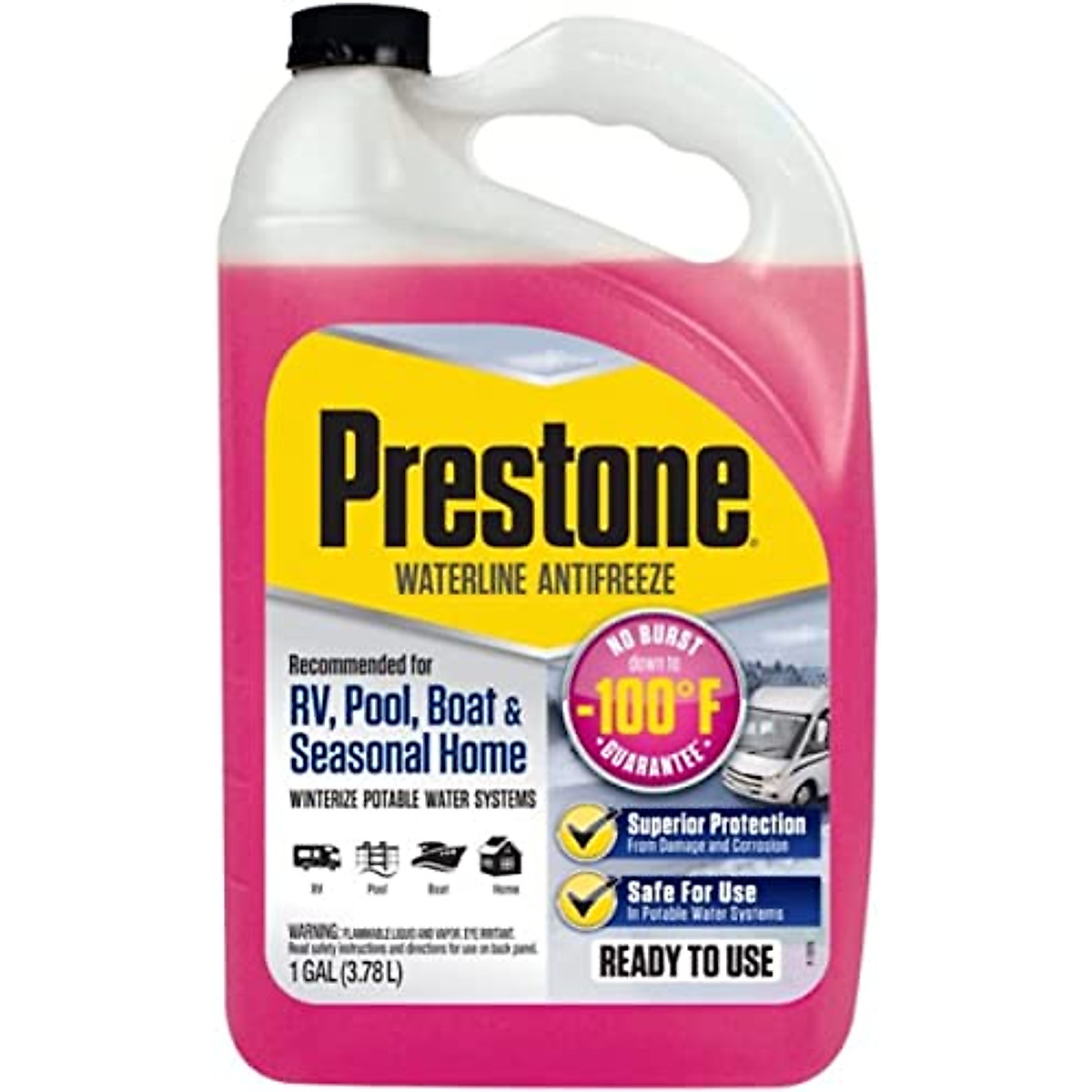 Garden at Home RV/Waterline Antifreeze RVs, Pools, Boats and Seasonal Homes - 1 gal (-100° F), Pink