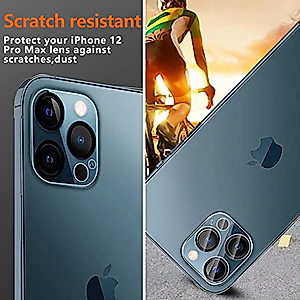 Ferilinso 2 Pack Screen Protector for iPhone 12 Pro Max with 2 Pack Camera Lens Protector [Tempered-Glass] [Military Protective] [HD Clear] [Case Friendly] [Anti-Fingerprint]