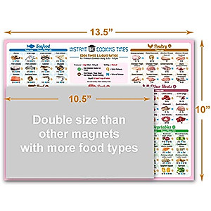Perfect Pink Instant Pot Accessories for Women Unique 100+ Photo Cooking Times Cheat Sheet All-In-One Magnet Big Text Easy To Read 13.5"x10"Largest Magnetic Cook Chart Guide for Mother Daughter Wife