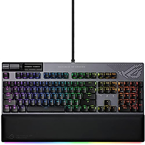 ASUS ROG Strix Flare II Animate 100% RGB Gaming Keyboard - Hot-swappable, ROG NX Brown Tactile Switches, Customizable LED Display, PBT Keycaps, Acoustic Dampening Foam, Media Controls, Wrist Rest