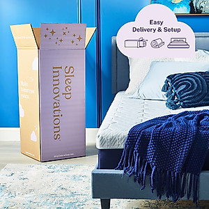 Sleep Innovations Ellis 12 Inch Advanced Cooling Gel Plus Memory Foam Mattress with Dual Cool Cover, California King Size, Bed in a Box, Soothing Medium Support