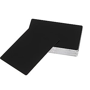 100 Pack Metal Business Cards Blanks Aluminum Sheet Blank Engraving Metal Tags Materials for CNC Engraver Laser Engraving DIY Gift Cards (Matte Black)