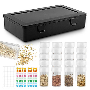 TLPCRKI 60 Slots Seed Storage Box, Opaque Light Proof Seed Organizer Storage Organizer with 3 Sheet Label Stickers, Seed Container for Flower Vegetable Plants Garden