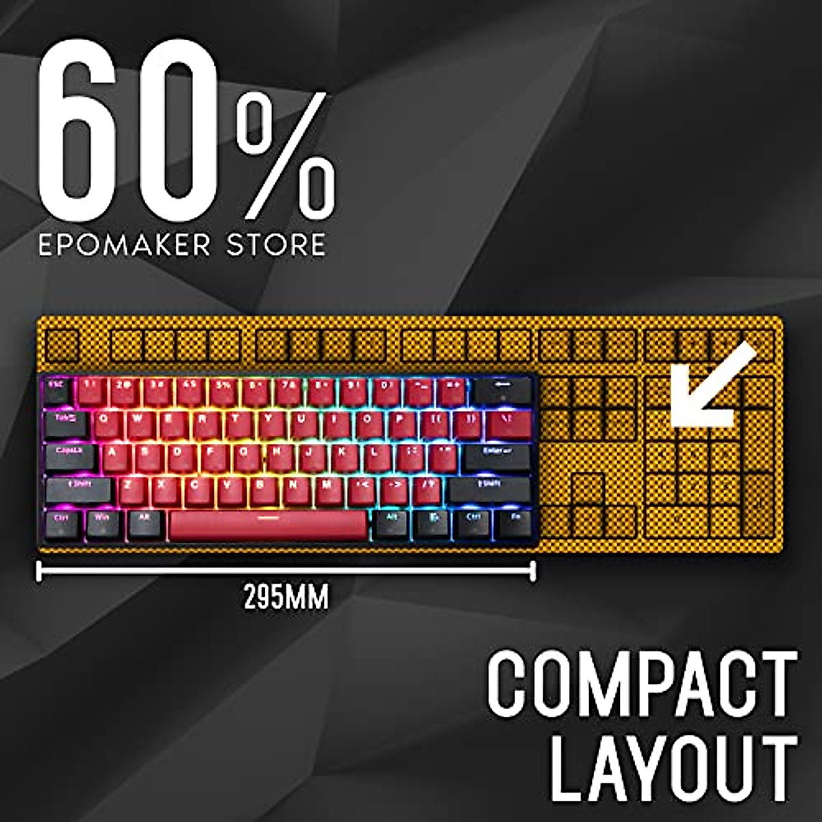 EPOMAKER SKYLOONG SK61 60% Hot Swappable RGB Mechanical Gaming Keyboard, Programmable NKRO with Shine Through PBT Keycaps, IP6X Waterproof, for Win Mac Gamer (Gateron Mechanical Red, Wine Red)