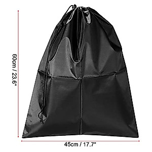 PATIKIL Clothes Storage Drawstring Bag, 23.6" Height Clothing Bedding Organizer Bags for Home Camping Travel, Black