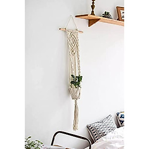 WXS-CHALL 5 Pack Macrame Plant Hangers Hanging Planter, Cotton Rope Hanging Plant Holders Decorative Flower Pots Indoor Outdoor Boho Home Decor (5 Size and 10 Hooks)