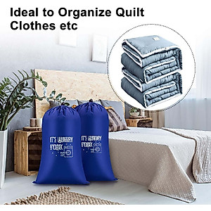 It's Laundry O'clock | XL Laundry Bag | 28" x 40" |Black (Blue)