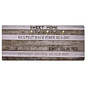 Lacomfy Landing Rug Kitchen Mats Farmhouse Rug Nonslip Landing Mat Rubber Kitchen Rugs Runner 4Ft Rubber Floor Runner Standing Mat Wood Printed Laundry Rug Throw Rug for Entrance Hallway Foyer 20"x48