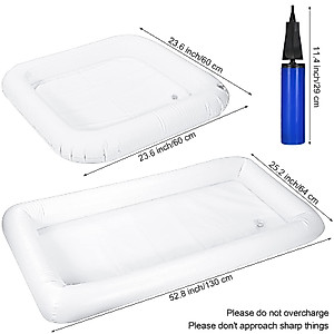 12 Pcs Inflatable Serving Bars Ice Serving Buffet with Drain Plug Inflatable Party Cooler Salad Food Drink Cooler for Parties Bbq Picnic with 2 Hand Pump, 2 Size