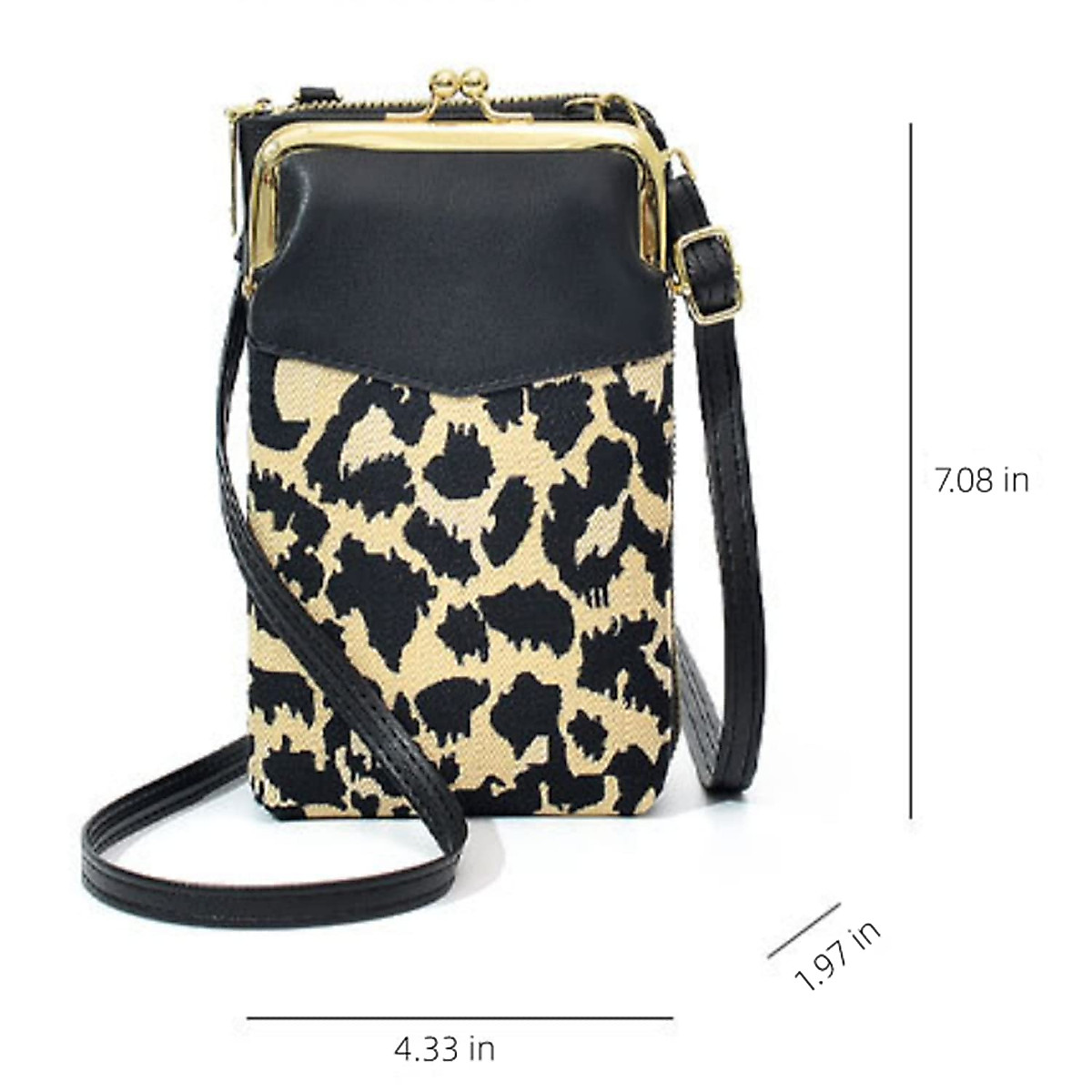 Women Leopard Crossbody Bag Cell Phone Purse Wallet for iPhone 15 Pro Max, 15 Pro, 15 Plus, 15, for Samsung Galaxy S23 FE, A05s, A05, F34, M34 5G, F54, A24 4G, F14, M54, A54