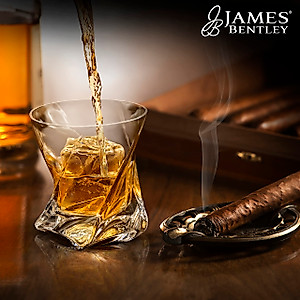 STAR Whiskey Glasses Heavy Tumbler – Elevate your Drinking Experience Whiskey Set of 2 Hand Blown, Cystal, Bourbon Glass (7oz) w/ Matching Ice Mold Glassware sets gifts for Men, Rock Glasses