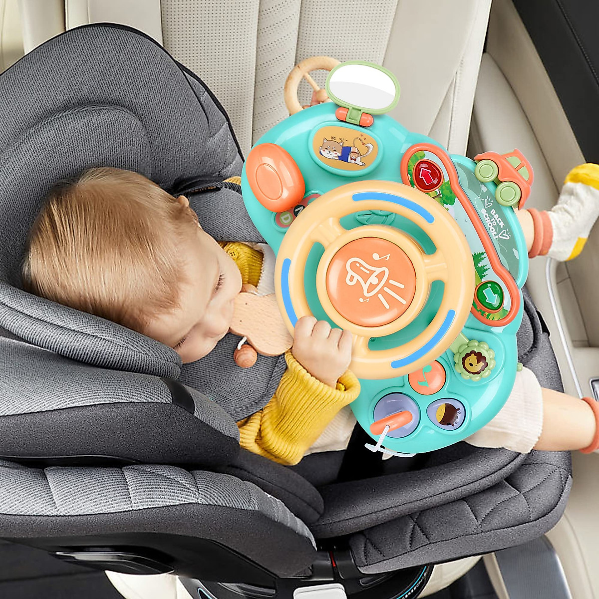 Caterbee Baby Turn and Learn Driver Steering Wheel Toys (Blue)