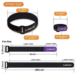 LuBanSir Bike Rack Straps, 8 Pack (8" & 26") Adjustable Bike Stabilizer Straps to Keep Bike Wheel from Spinning