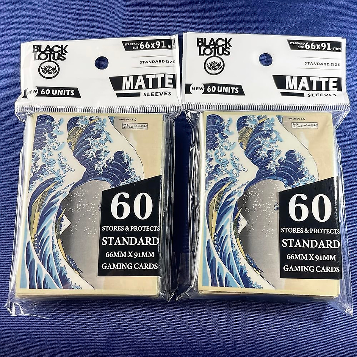 Black Lotus 120 PCS The Great Wave Card Sleeves Printing Japanese Art Card Cover Protectors (Wave 1)