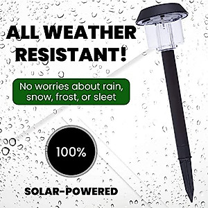 Signature Garden Solar Garden Lights - Auto On/Off Outdoor Bright Solar Pathway Lights - All-Weather/Waterproof Outdoor Solar Lights for Yard, Garden, or Driveway (8-Pack, Black)