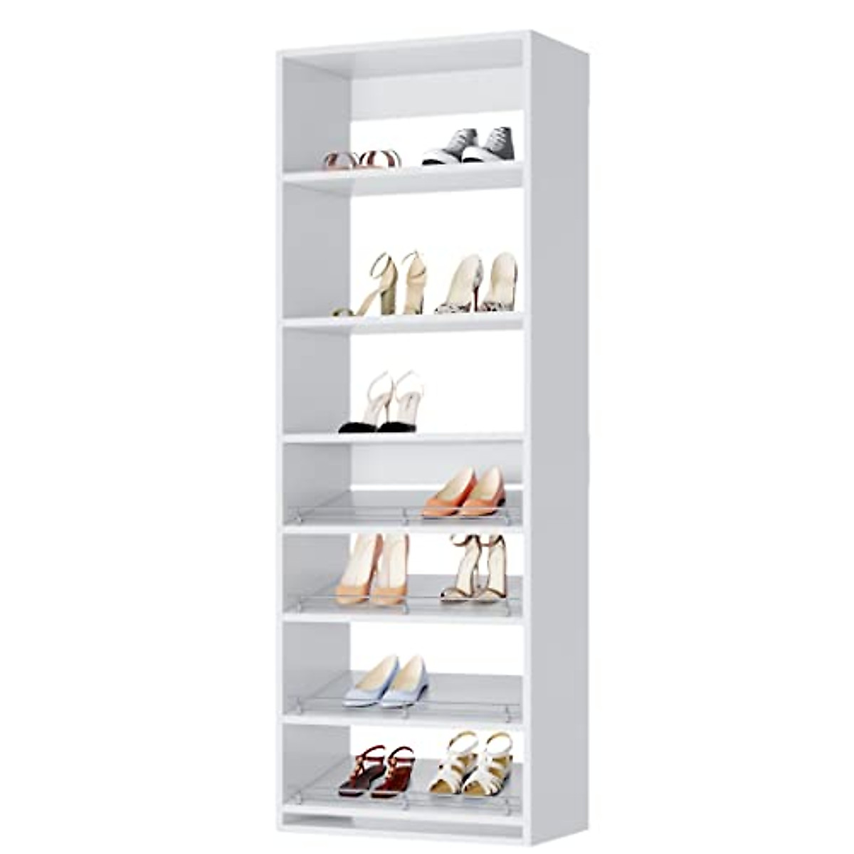 Modular Closets Half Shoe Rack Shelf Tower Closet Kit (25.5" Wide, White)