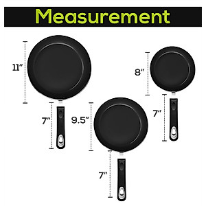 Utopia Kitchen 1 Quart & 2 Quart Nonstick Saucepans with Glass Lids & along with 8” 9” & 11” Nonstick Frying Pan - Induction Bottom - Multipurpose Use for Home Kitchen or Restaurant - Grey-Black