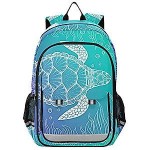 ALAZA Sea Turtle under Water Boho Style Backpacks Travel Laptop Backpack