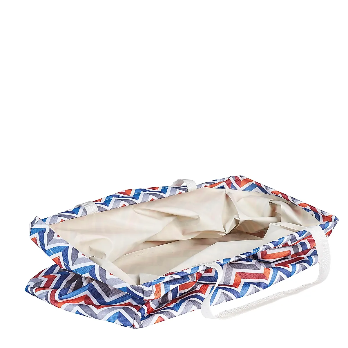 Household Essentials Krush Container All-Purpose Utility Tote, Water-Resistant Vinyl Lining, Chevron