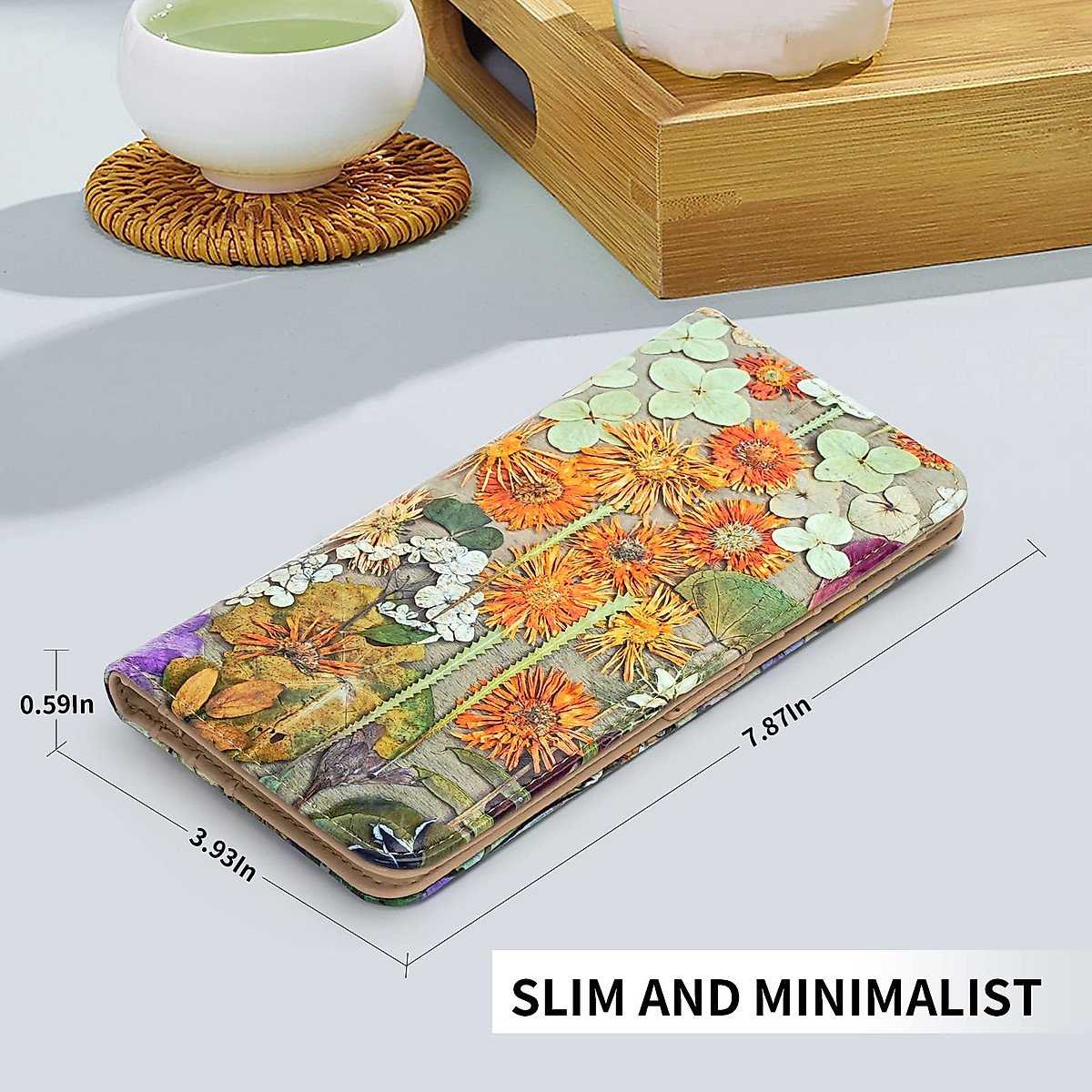 APHISON Wallet Women Ultra Slim Thin Leather Womens Wallet RFID Blocking Credit Card Holder Bifold Clutch Long Ladies Billfold