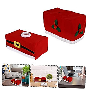 Ciieeo 2pcs Box Paper Cover Holder Holiday Toilet Paper Cover Christmas Paper Cover Drink Dispensers Red Paper Towel Holder Paper Towel Dispenser Paper Box for Christmas Storage Box Tray