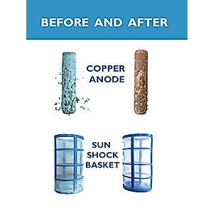 Copper Anode, Basket, and Coil Cleaner - Easy to Use, Prolongs The Electrode (8oz) - Cleans Your Solar Pool Ionizer's Basket and Electrode, All at Once - Sun Shock Soak and Rinse