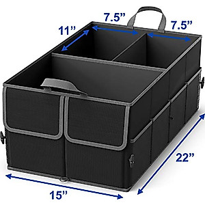 EPAuto 3-Compartment Cargo Trunk Storage Organizer