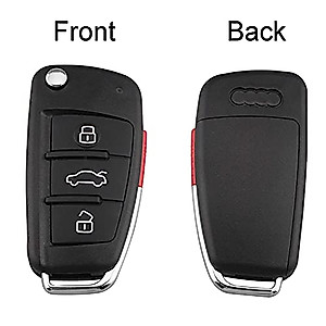 Keyless Entry Remote Key Fob A3 A4 A6 A8 TT Q7 S6, 4 Button Entry Remote Control Replacement for MYT8Z0837231, 4D0837231E, 4D0837231P (NO Chips)