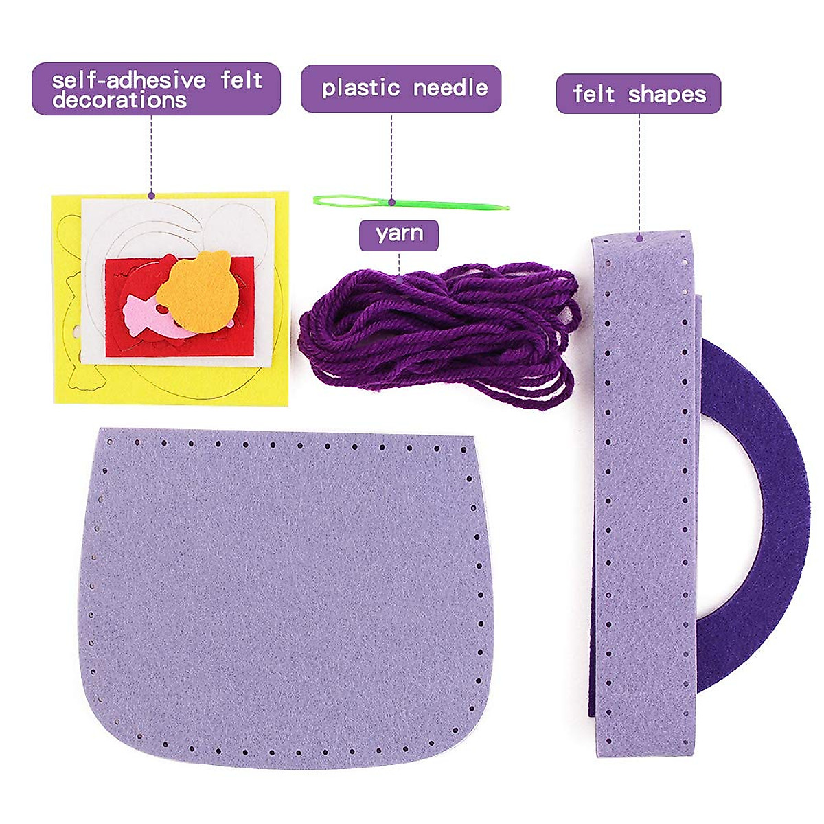 4 Pcs Toddler Arts and Crafts for Kids Ages 2 3 4 5 6 Years Old, Craft Kits for Sewing Sets, Preschool Educational Kids Toys Sewing Craft Kits for Kids DIY Art Craft Hand Play Set