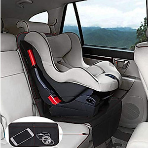 J&C Car Seat Protector 2pcs, 600D Car Seat Protector for Child & Infant Heavy Duty with Non-Slip Spots Universal Fit