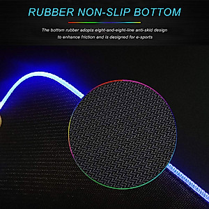 Personalized RGB LED Gaming Mouse Pad Make Your Own Customized Large Gaming Mousepad Custom Mouse Mat for Office Dorm Personalised Gifts Presents for Gaming Lovers, 31.5x11.8in