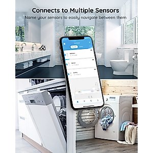 Govee WiFi Water Sensor 3 Pack, 100dB Adjustable Alarm Bundle with Govee Water Detector, 100dB Adjustable Audio Alarm Sensor