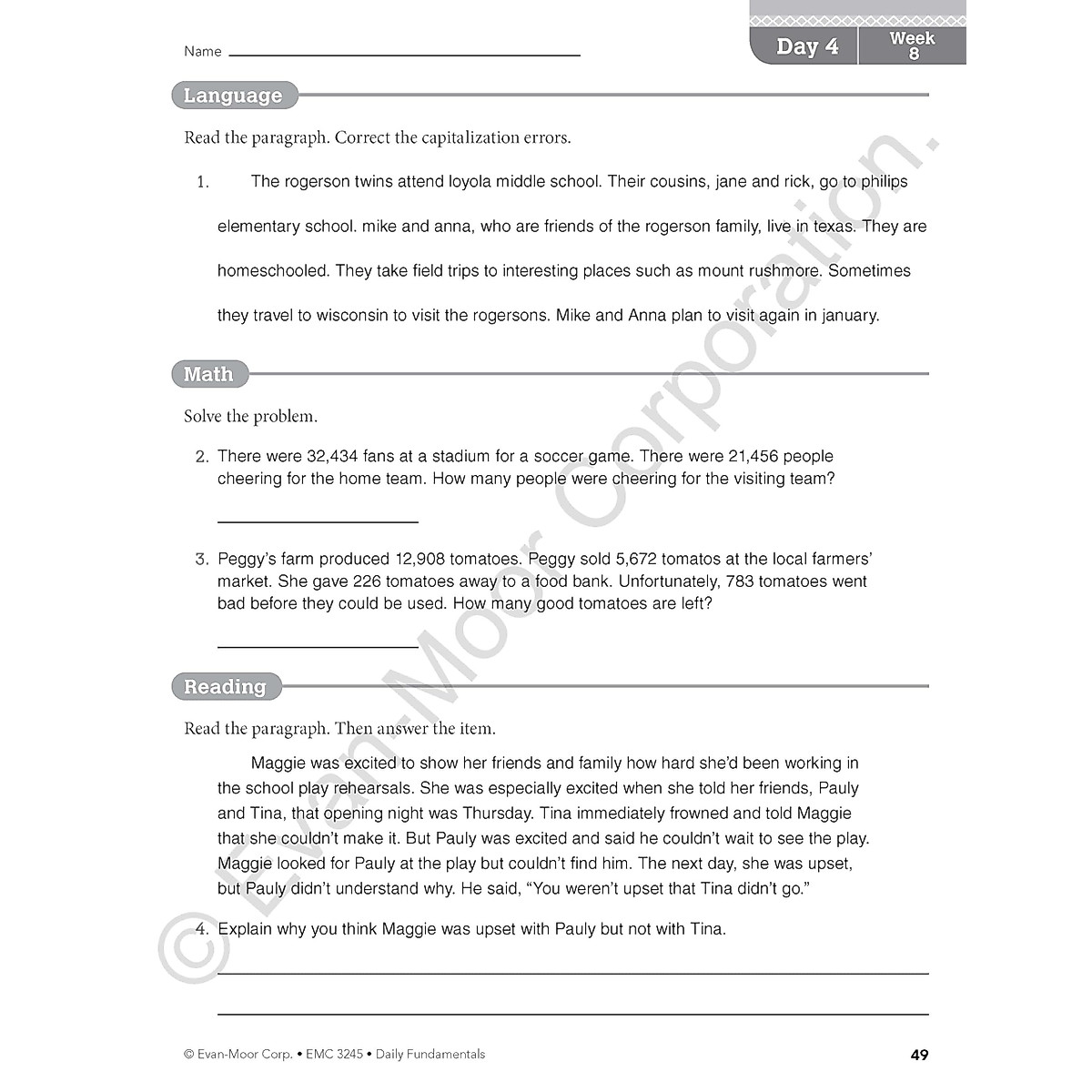 Evan-Moor Daily Fundamentals, Grade 5