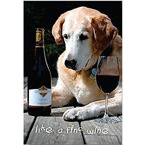 Dog Speak Like a Fine Wine Birthday Card