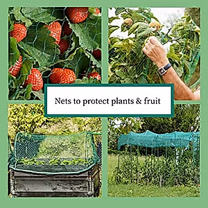 YHmall Bird Netting 13 x 33 Feet, Green Plant Garden Netting Reusable Heavy Duty, Fruit Tree Netting with 50 Pcs Cable Ties Protect Fruit Trees Blueberries Plants and Vegetables from Birds and Animals
