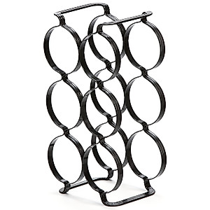 Mango Steam 6 Bottle Counter-top Wine Rack - Storage Organizer for Kitchen Countertops, Pantry, Fridge - (Black)